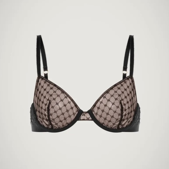 Wolford | Intimates & Sleepwear | Wolford Sheer Logo Full Cup Bra Black ...